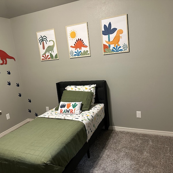 Set of 3 Dinosaur Prints - Dinosaur Boys Room Decor - Toddler Boys Room ...