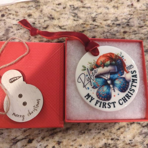 Yellow Ball Python Snake Custom Christmas Ornament of Python, Personalized Tree Ornament ...