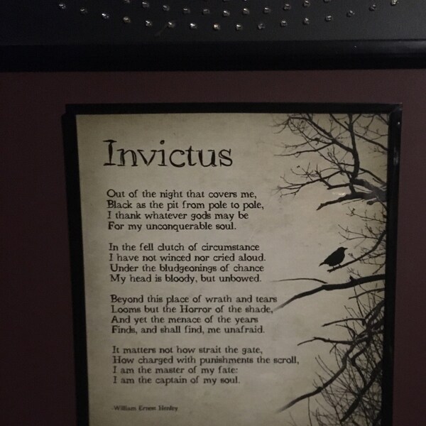 Invictus Poem by William Ernest Henley Typography Print - Inspirational ...