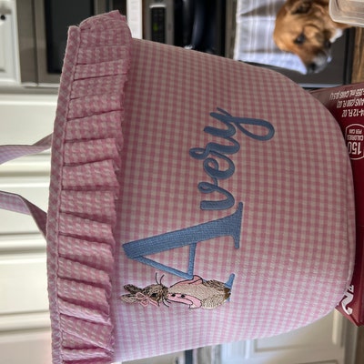 Personalized Embroidery Peter Rabbit Easter Basket Seersucker Storage ...