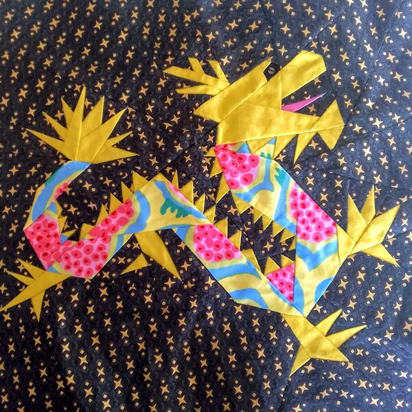 Chinese Dragon Quilt Block Pattern, 2 Sizes PDF Instant Download ...
