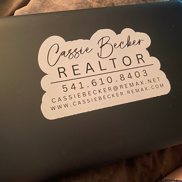 PERSONALIZED Real Estate Sticker, Real Estate Decal, Vinyl Sticker ...
