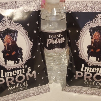 Prom Water Bottle Labels, Silver Prom Send-off Water Bottle Label, Prom ...