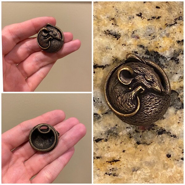 Bronze Miniature Sleeping Mouse Brass Animal Sculpture Mouse ...