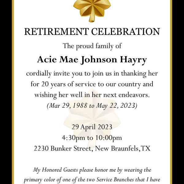 Navy Promotion Ceremony Invitation, Printable US Navy Promotion ...