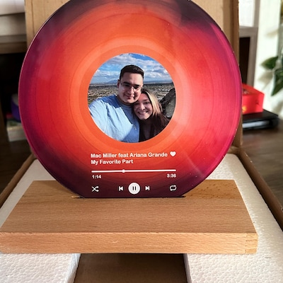 Personalized Vinyl Record With Photo Acrylic Song Plaque Anniversary ...