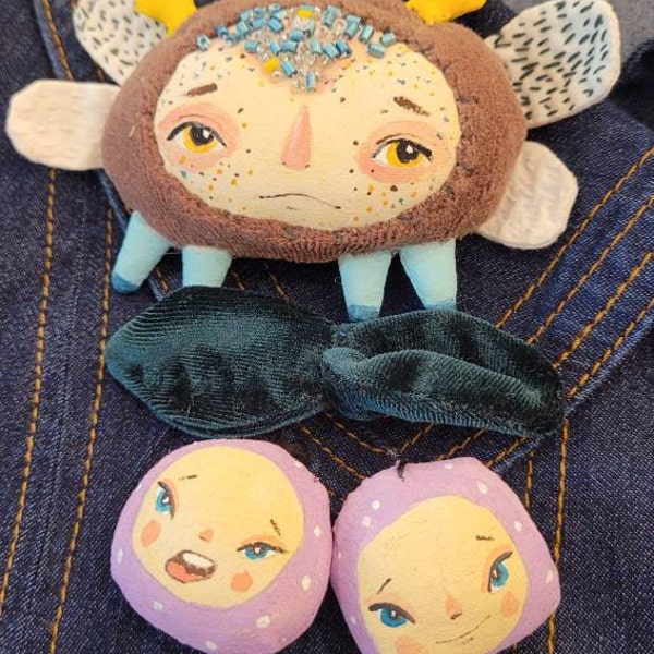 Mini Man Rag Doll, Fabric Bearded Man Doll, Man Beard Doll,handmade ...