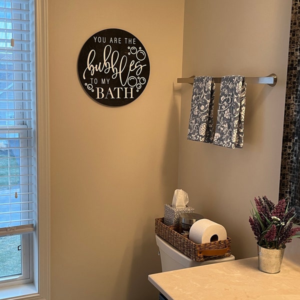 Bubbles to My Bath Sign, Bathroom Sign, Farmhouse Bathroom Sign, Wood ...