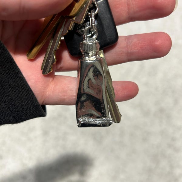 Paint Tube Key Ring, Paint Tube Keychain, Silver Pain Tube, Artistic ...
