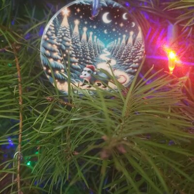 Opossum Holiday Stocking, Festive Opossum Christmas Decor, Santa ...