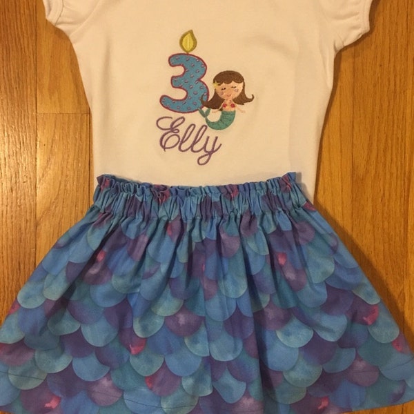 Blue Summer Mermaid Scales Fabric - Blue Mermaid by Washburnart ...