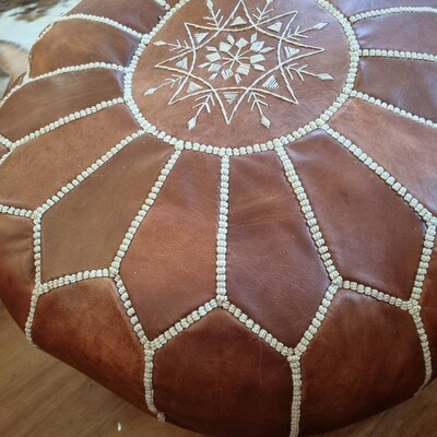 Red Round Pouf Handmade Footstool Round Red Pouf Ottoman Pouf - Etsy