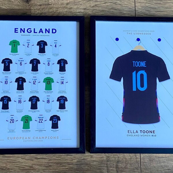 Arsenal Women's Super League 2023-24 Squad Print - Shirt Poster Art ...