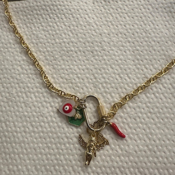 Custom Gold Colin Chain Charm Necklace - Etsy