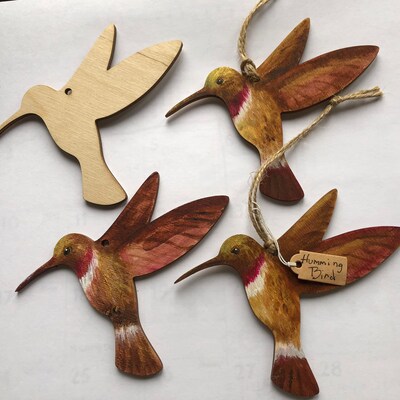 Unfinished Wooden Hummingbird Shape Bird Animal Craft From 1 up to 46 ...