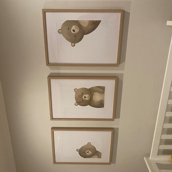Peeking Bear Nursery Print, Peekaboo Bear Nursery Decor, Neutral ...