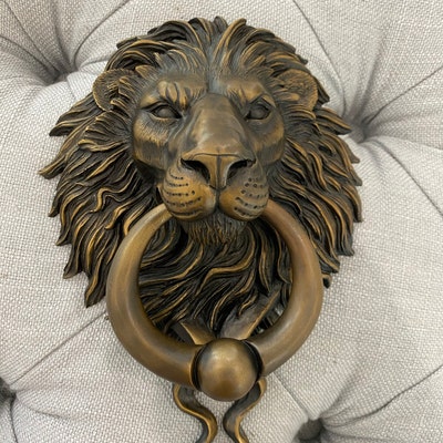 Lion Door Knocker With Ball Ring. Cast Bronze With a Classical Bronze ...