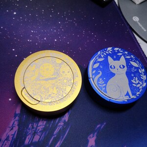 Blue Snuff Box in Aluminum With Motif of a Tiger and Surrounding ...