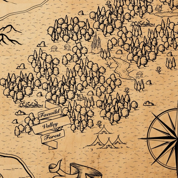 City Town Mapmaking Brushes for Photoshop, Procreate, Seamless Patterns ...