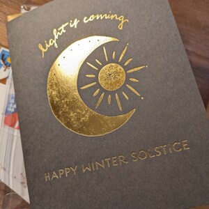 Happy Winter Solstice - Light is Coming Card - Gold Foil - Etsy