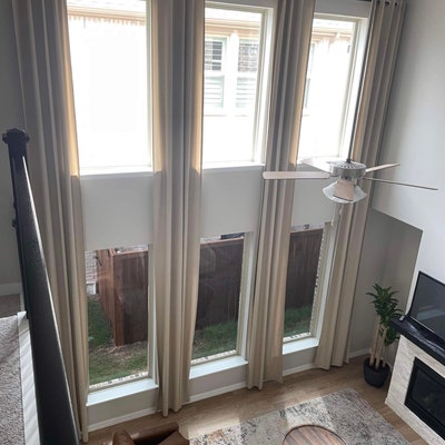 Extra Long Curtain for High Ceiling Custom Made Block Color Wide Drape ...