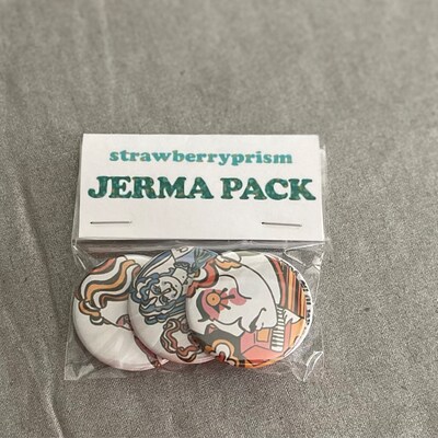 4 Pack Retro Style Jerma Button Pins 37 Mm - Etsy