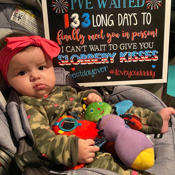 Welcome Home Daddy Sign Homecoming Kids Back From Deployment Sign ...
