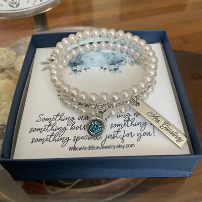 Engraved Bride Gift From Mom Friend, Something Blue for Bride ...