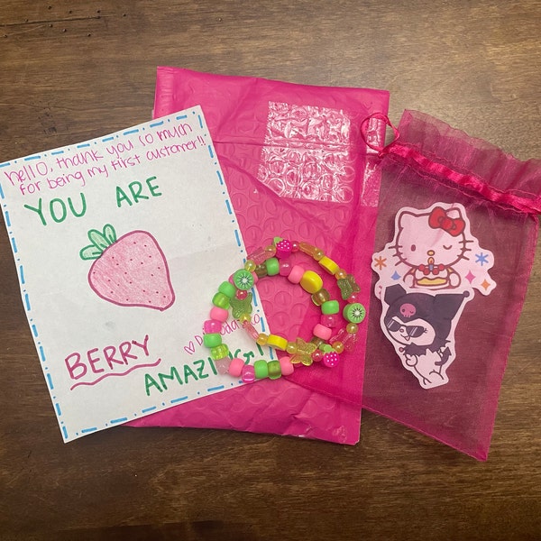 RANDOM Kandi Bracelet Rave Festival Y2k PLUR Gifts Pony Beaded Bundle ...