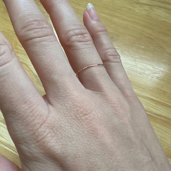 14K Gold Super Skinny Stacking Ring, Thin Stacking Ring, Super Thin ...