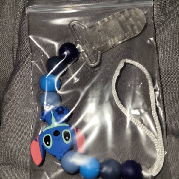 Stitch/ Angel Pacifier Clip - Etsy