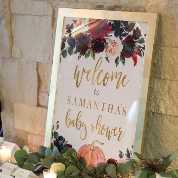Fall Welcome Sign, Pumpkin Welcome Sign, Fall Baby Shower, Fall ...