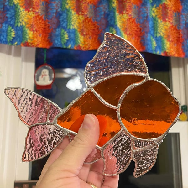 Pattern- Goldfish Stained Glass Suncatcher - Etsy