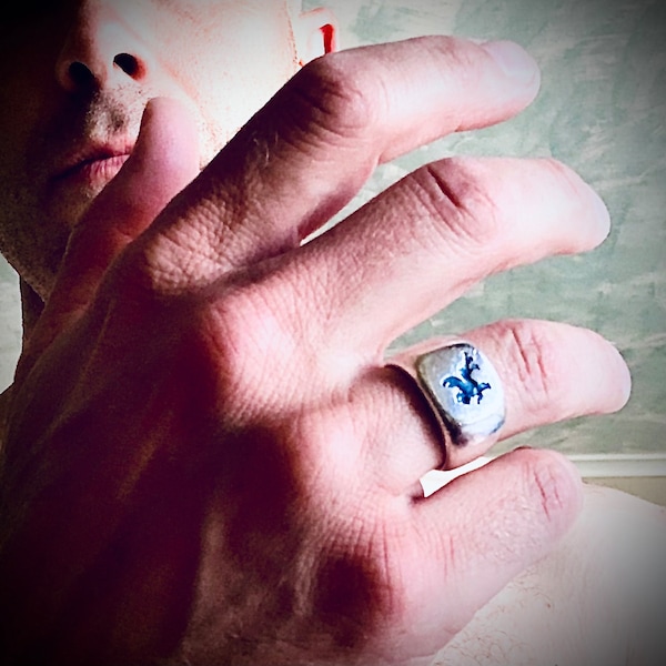 Oxidized Sterling Silver Winged Lion Ring: Ancient Greek Style - Etsy