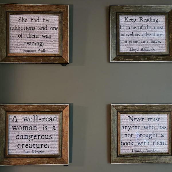 Retro Bookish Art for Bookshelf Gallery Wall Decor Literary Wall ...