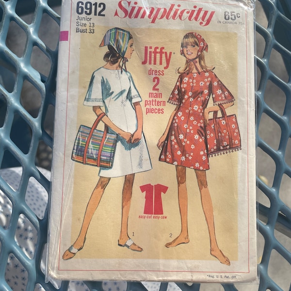 Vintage 1970's Mini Dress and Smock Pattern---simplicity 9800---size 8 ...