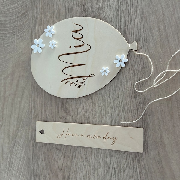 Balloon Wall Decor With Name, Custom Daisy Name Plate, Personalized ...