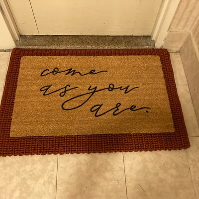 Come as You Are Coir Doormat, Colorful Boho Decor for Your Front Porch ...