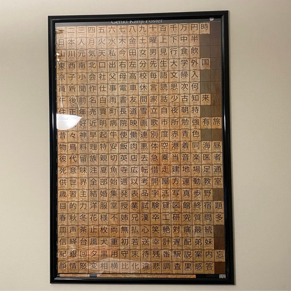 Genki Kanji Poster Japanese Language Learning Poster (24"x36" High ...