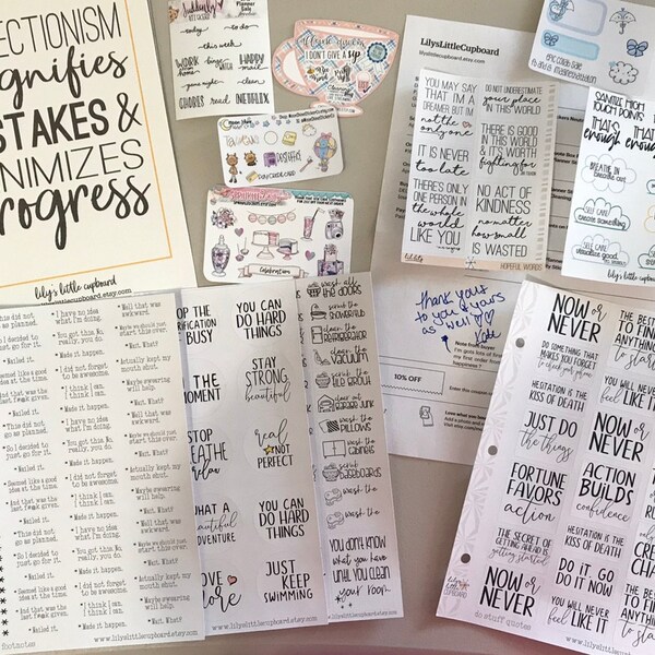 Motivation Quotes Planner Stickers | Get Stuff Done Stickers ...