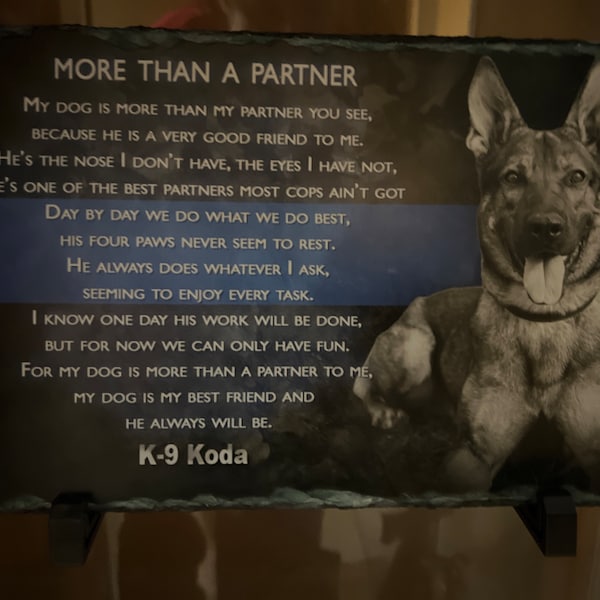 Personalized Police K9 Memorial Slate Plaque: Dog Dedication Gift - Etsy
