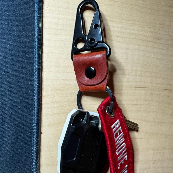 Leather Clip Keychain, Handmade Leather Keychain, EDC Keychain, Premium ...