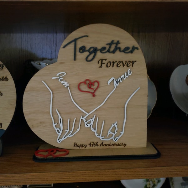 Personalized Couple Hands Together Forever Sign SVG, Gift for Couple ...