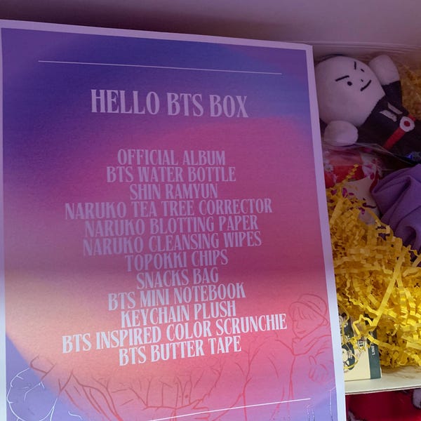 Hello BTS Box: BTS, Bangtan Boys KPOP, Merchandise, Snacks, Albums - Etsy