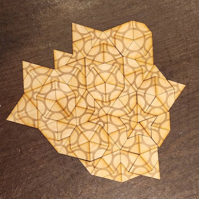 Penrose P2 Arc Tiles, Mathematical Puzzle, Pentagon Puzzle, Tile Puzzle ...