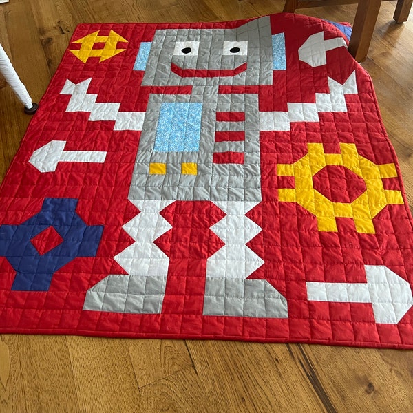Robot Baby Quilt PATTERN, With Multiple Sizes: 36x42, 24x38 and 48x65 ...