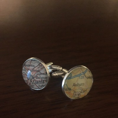 Custom Map Cufflinks / Personalized Map Cuff Links / Groomsmen Gift ...