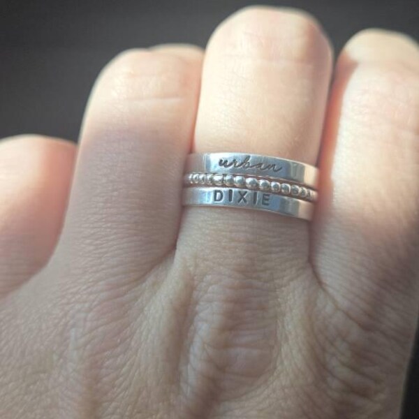 Class Ring Set, Gold Modern Class Rings, Personalized Graduation Gift ...