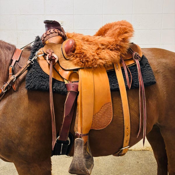 Western Saddle Wool Seat Cover, Fleece Saddle Seat Cover, Wool Saddle ...