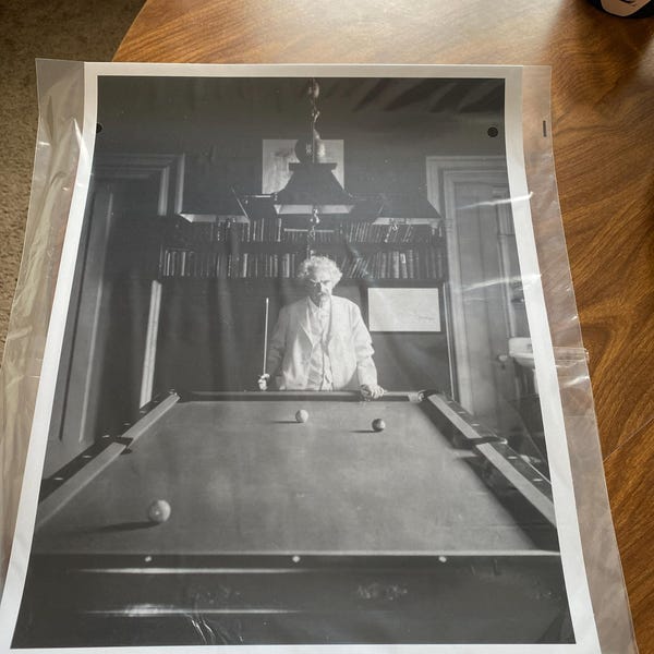 Mark Twain Plays Billiards - Quality Reprint of a Vintage Photo - Etsy